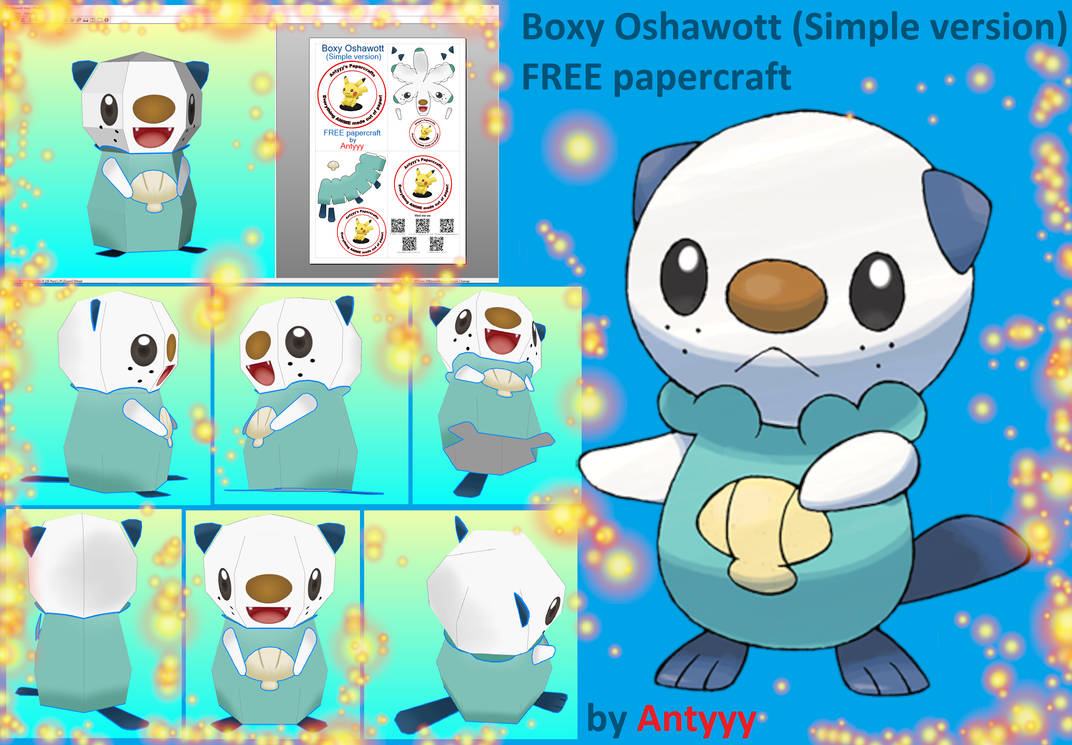 Oshawott (Simple version) FREE papercraft by Antyyy on DeviantArt