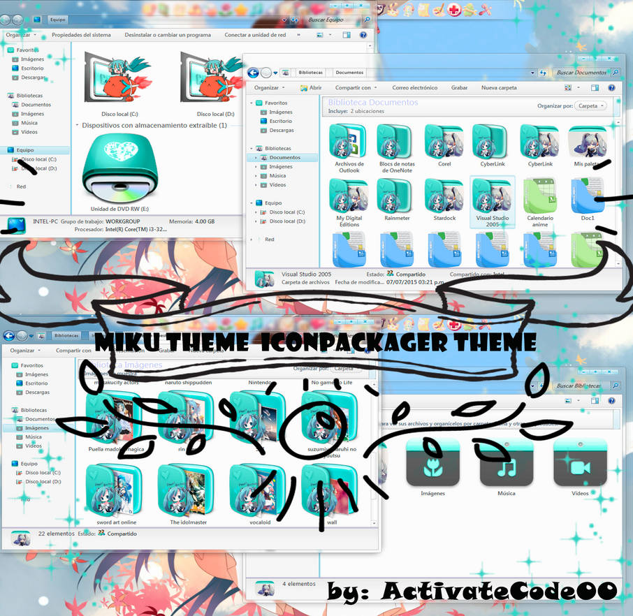 Miku Theme para Iconpackager by ActivateCode00 on DeviantArt