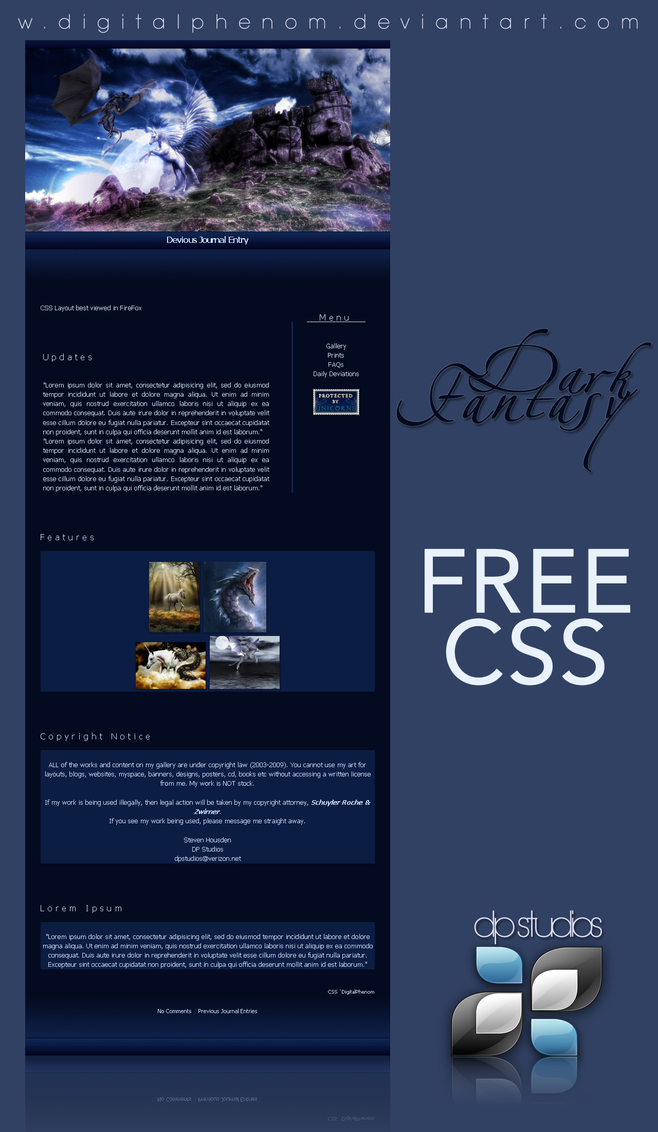 Dark Fantasy FREE CSS by DigitalPhenom on DeviantArt