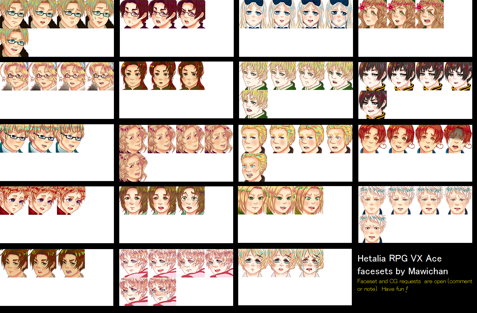 Hetalia Faceset Pack RPG Maker VX Ace by Mawichan on DeviantArt
