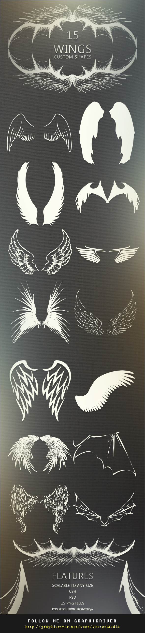 15 Wings - Custom Shapes by VectorMediaGR on DeviantArt