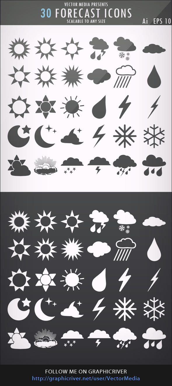 30 Forecast Icons by VectorMediaGR on DeviantArt