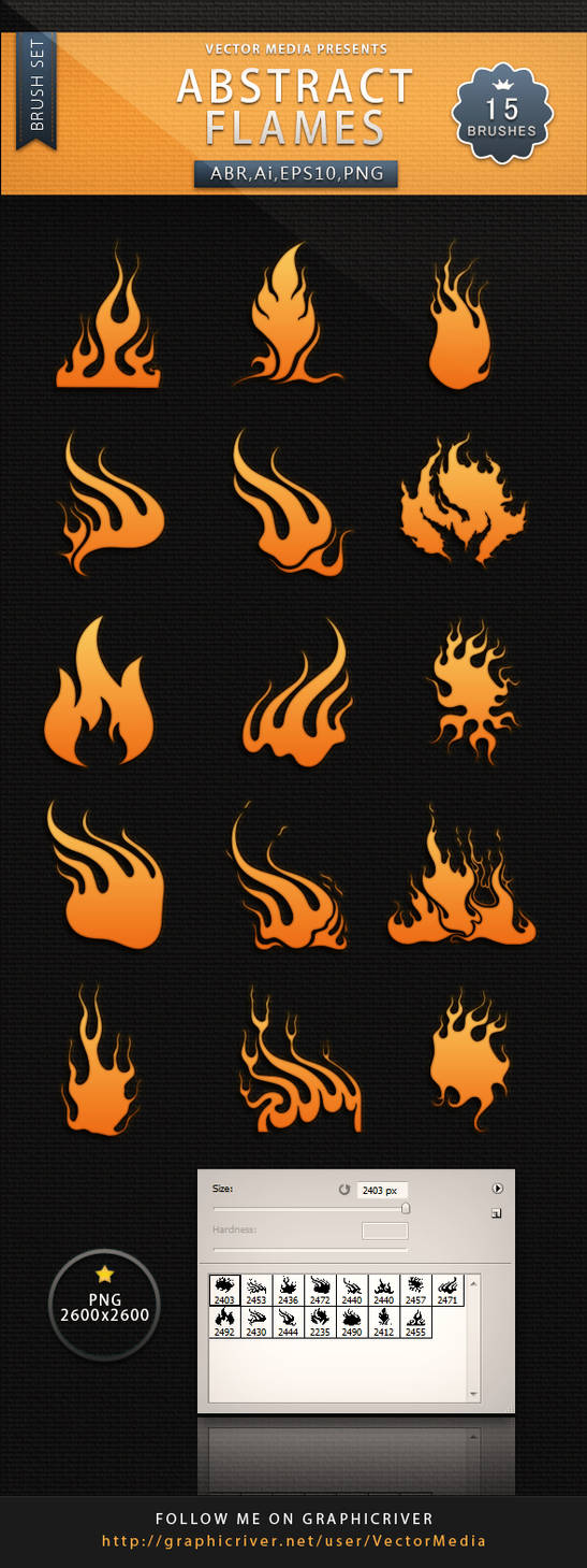Abstract Flames - Brush Set by VectorMediaGR on DeviantArt