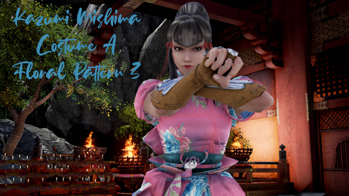 Kazumi Mishima - Costume A - Floral Pattern 3 by zurazumi on DeviantArt