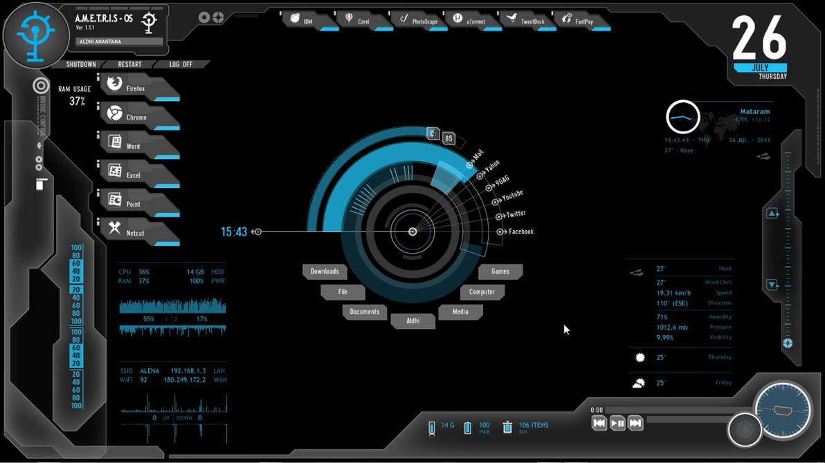 Ametris Rainmeter Blue Shield by aldho123 on DeviantArt