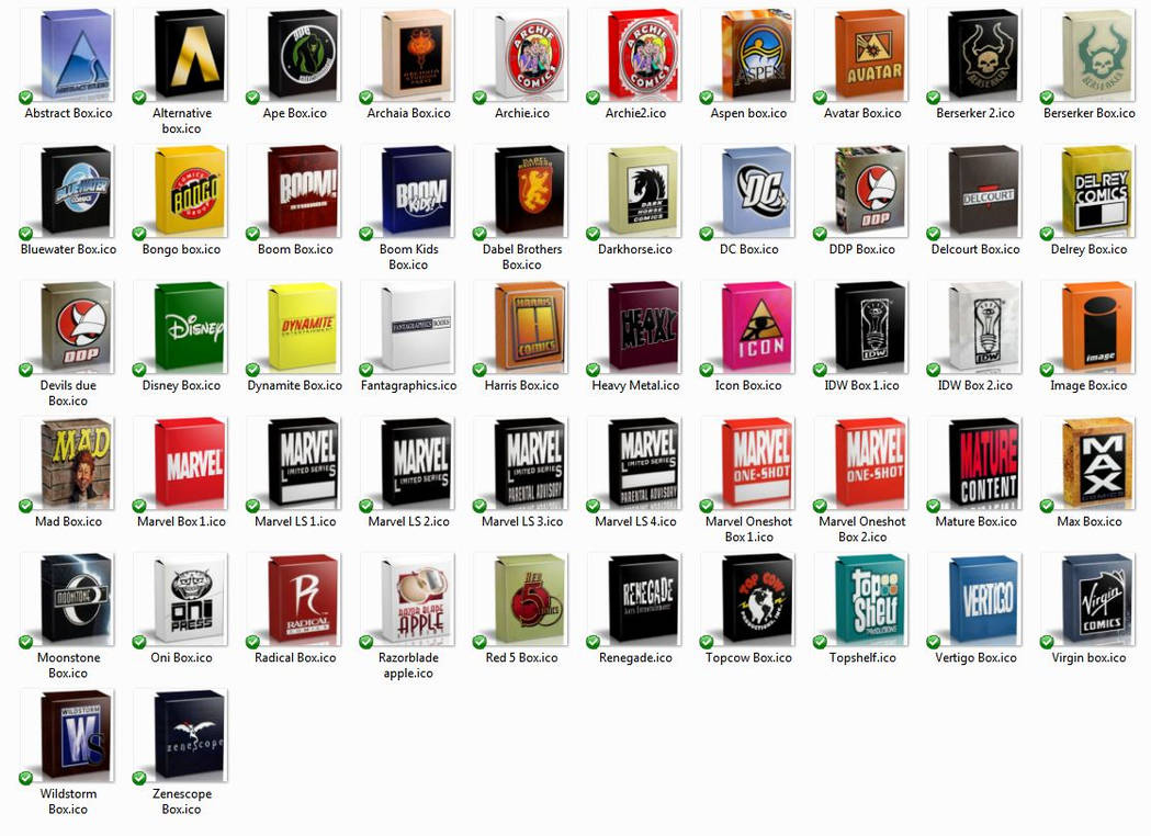 Comic Publisher Box Icons by 600WPMPO on DeviantArt