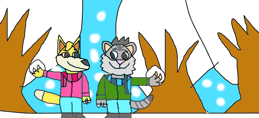 a fox and snow leopard having fun (request) by videogamer312 on DeviantArt