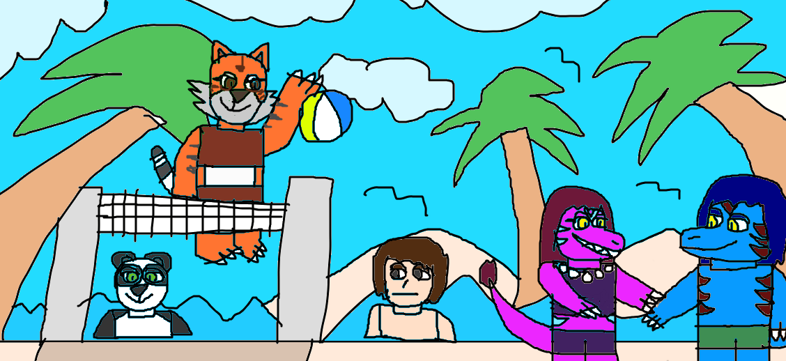 characters at the beach by videogamer312 on DeviantArt