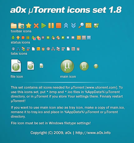 a0x uTorrent icons set 1.8 by a0x on DeviantArt