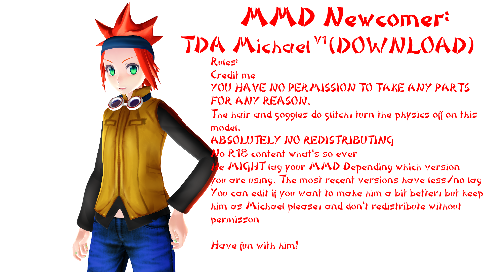 MMD Newcomer: Pokemon XD Michael (UPDATED!) by PrincessSkyler on DeviantArt