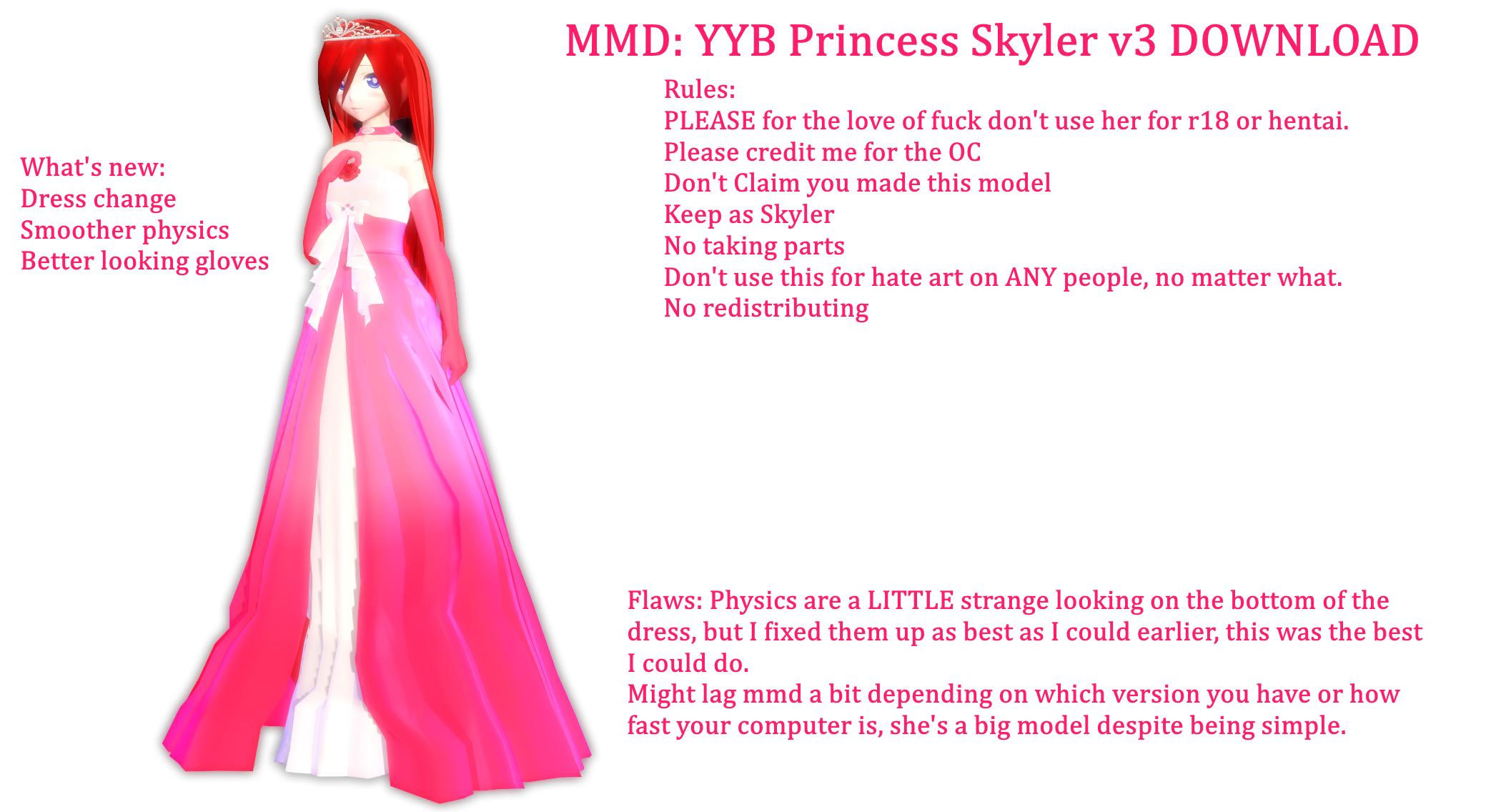MMD: YYB Princess Skyler v3 (DL Down) by PrincessSkyler on DeviantArt