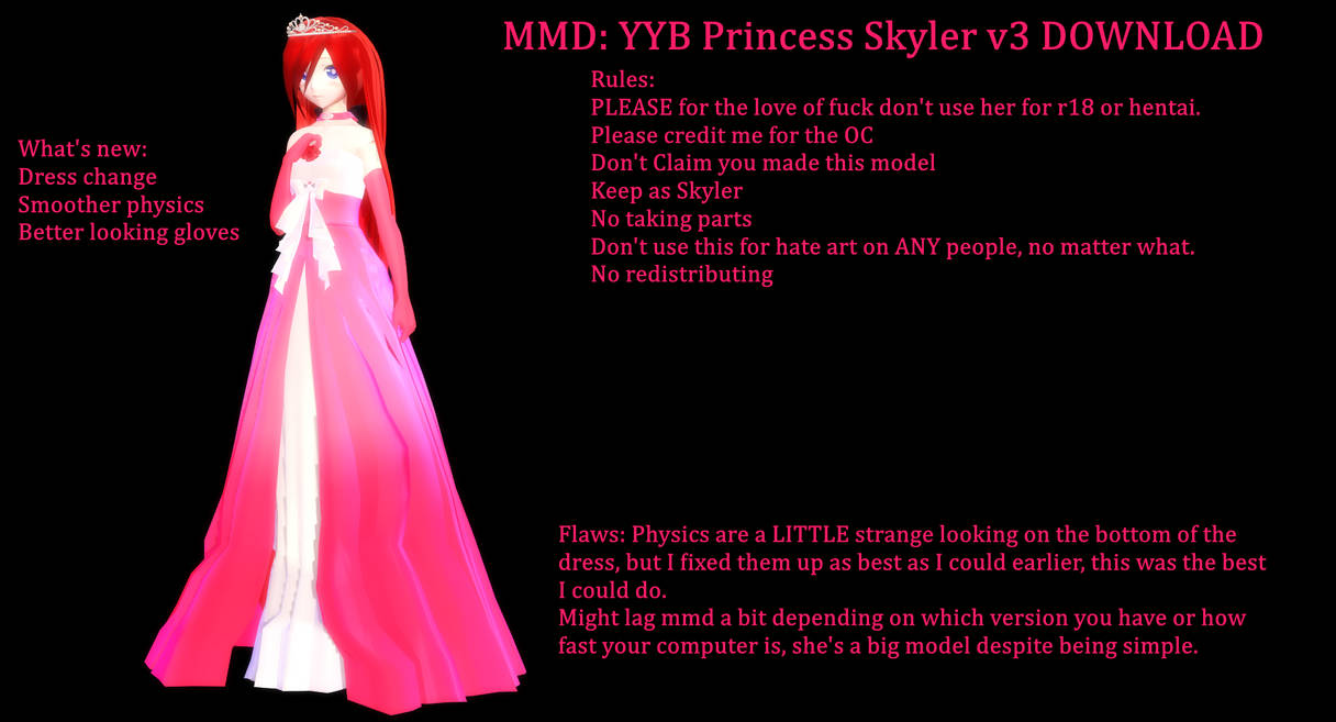 MMD: YYB Princess Skyler v3 (DL Down) by PrincessSkyler on DeviantArt