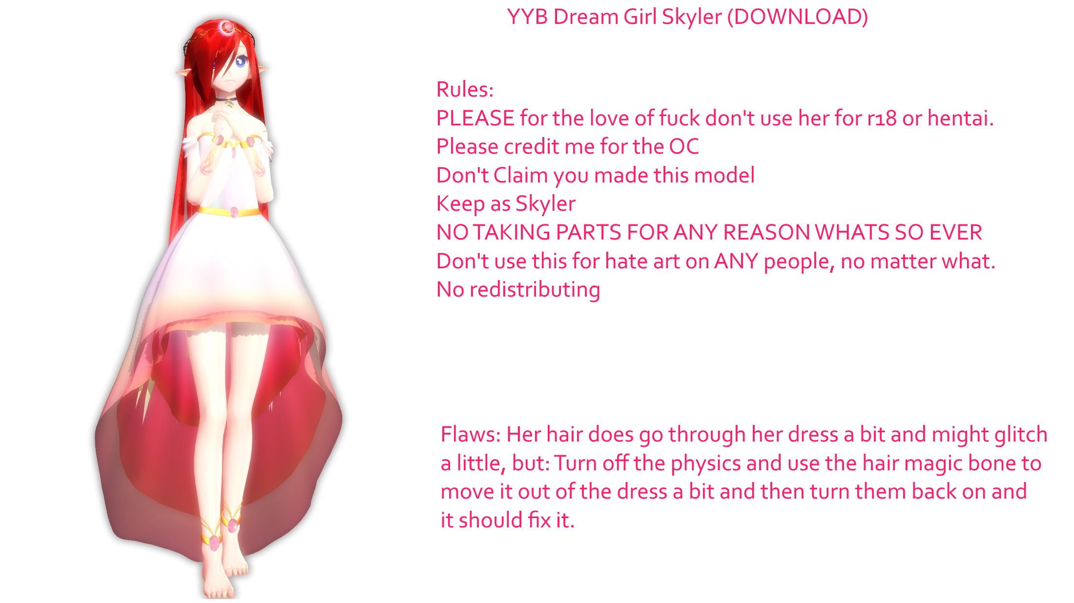 MMD: YYB Dream Girl Skyler (Download Down) by PrincessSkyler on DeviantArt