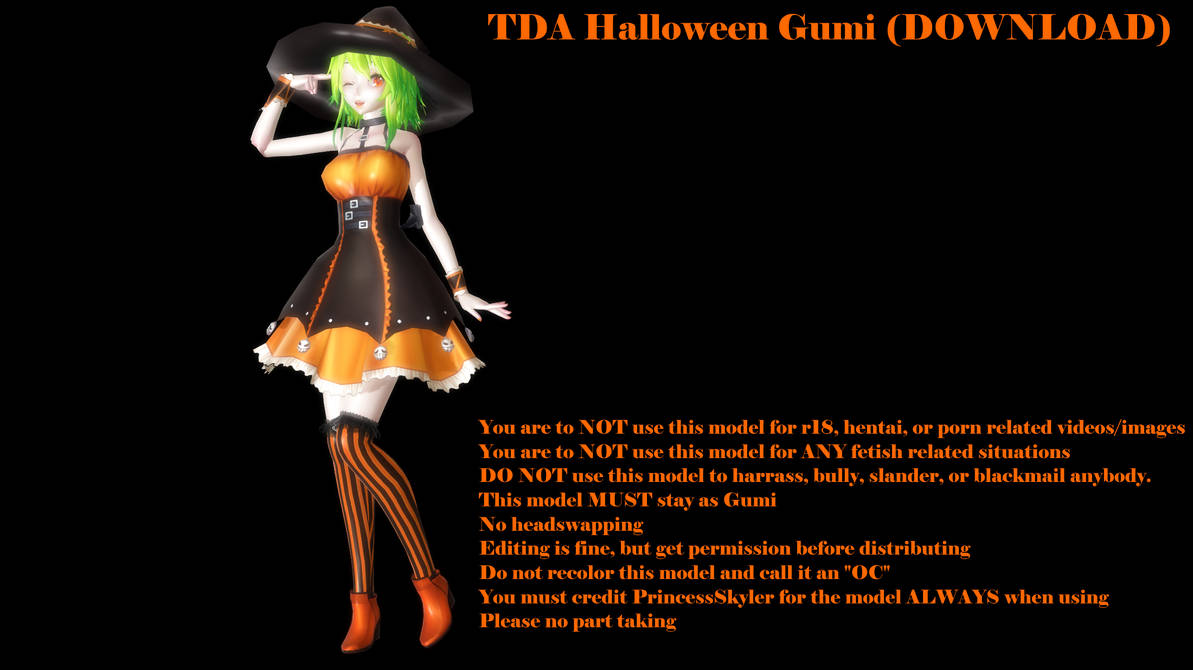 MMD: TDA Halloween Gumi (LIMITED DOWNLOAD CLOSED) by PrincessSkyler on ...