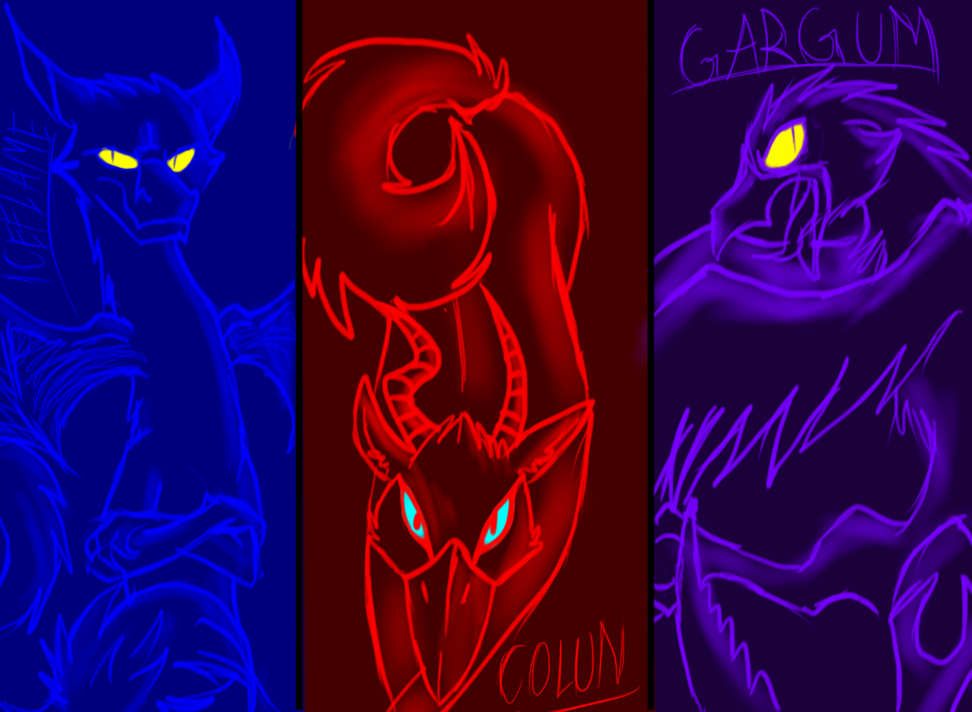 Iceflame, Colun, Gargum by HYENART114 on DeviantArt