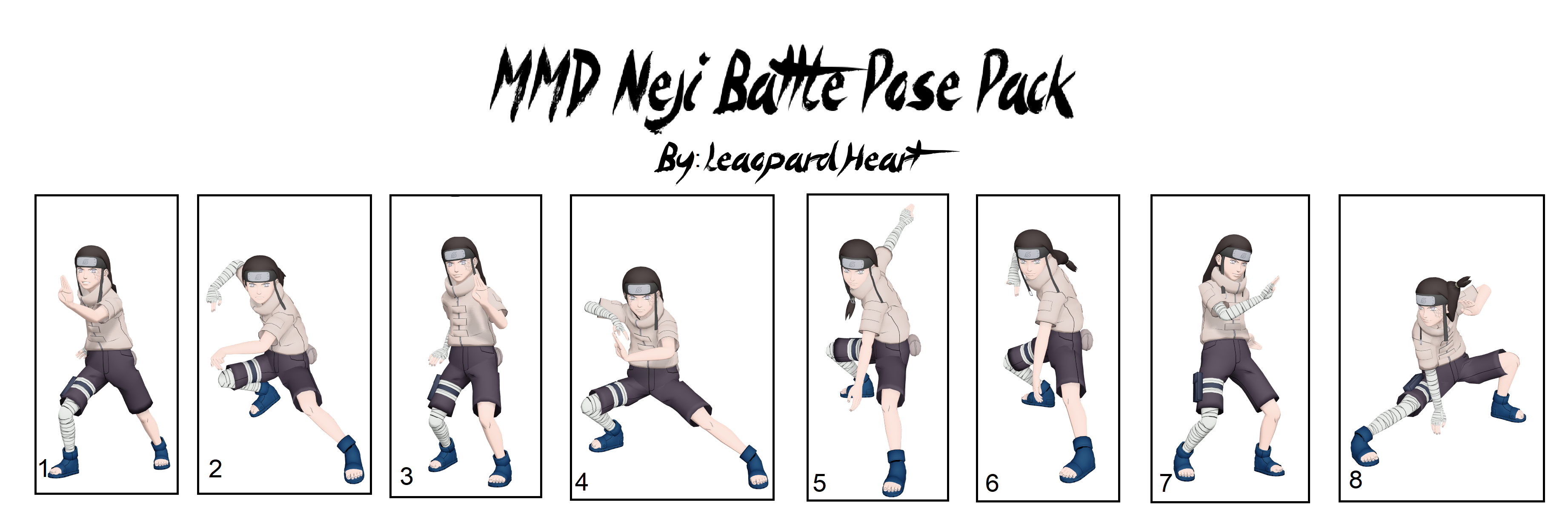 Neji Battle Pose Pack by LeaopardHeart on DeviantArt