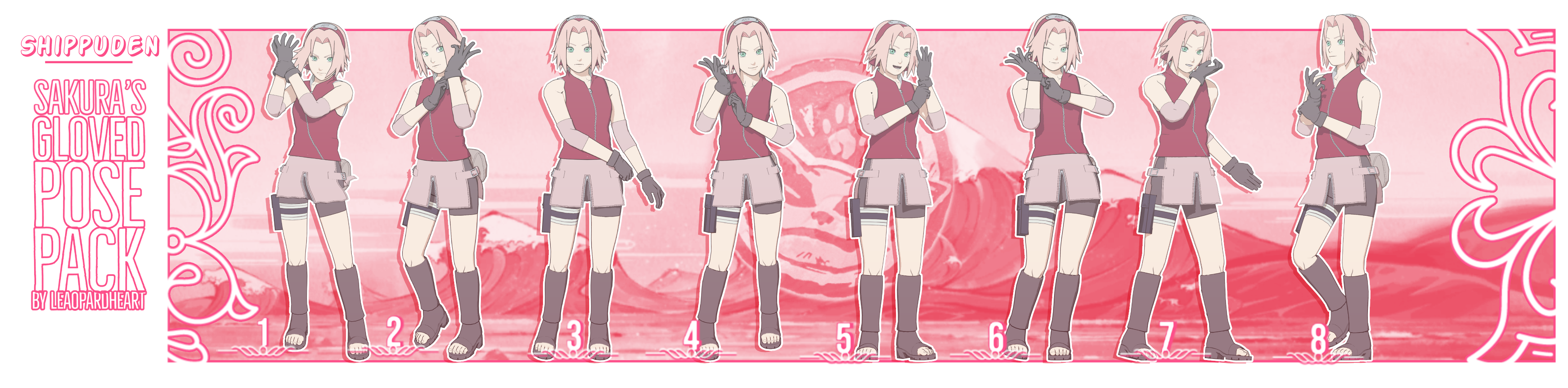 Sakura Shippuden Gloves Pose Pack by LeaopardHeart on DeviantArt