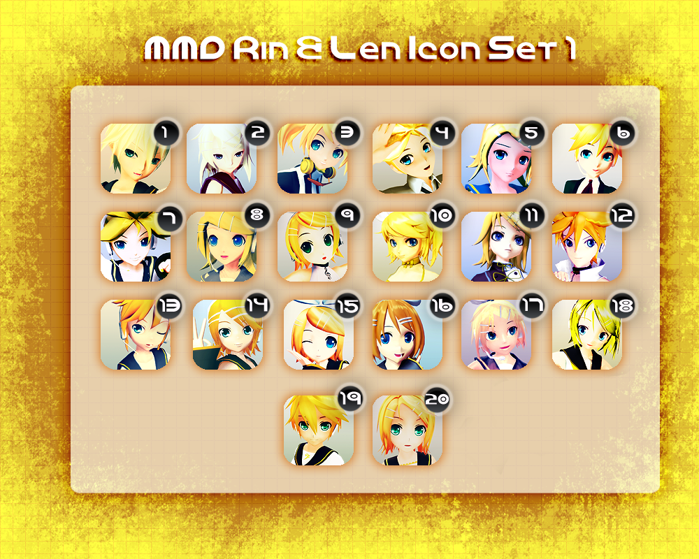 MMD Rin Len Icon Set 1 by Xoriu on DeviantArt
