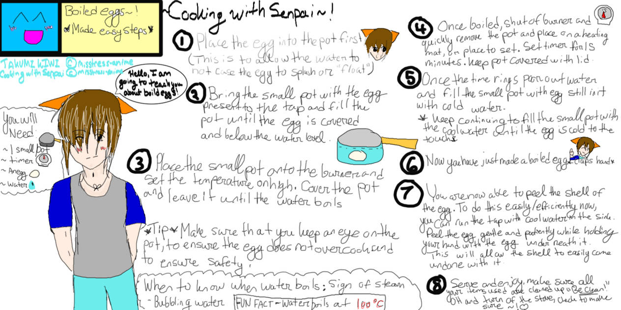 Cooking with senpai: Fun with boiled Eggs~! by misstress-anime on ...