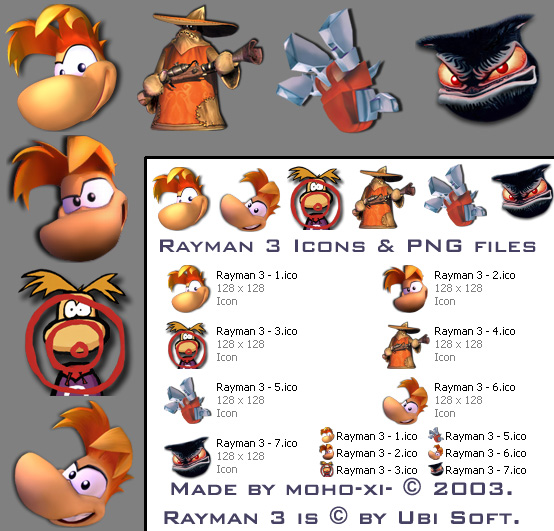 Rayman 3 Icons v2 for win XP by moho-xi- on DeviantArt