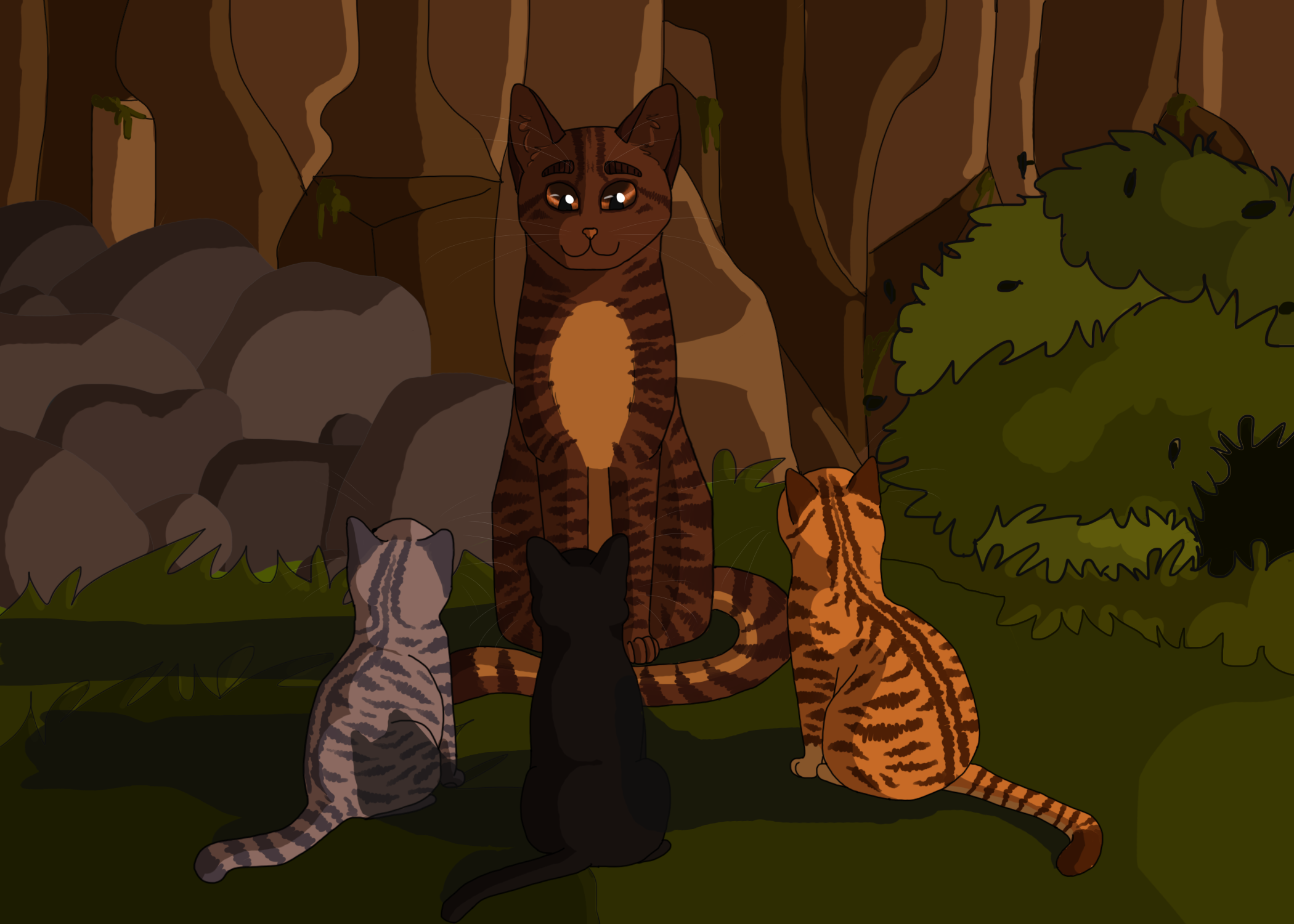 Brambleclaw and Kits by qoldylocks on DeviantArt