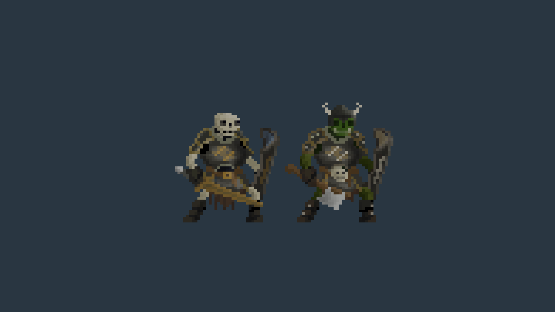 Skeleton and orc (1920X1080) by CentipedeUA on DeviantArt