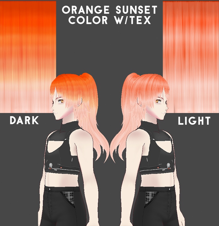 Hair color w/texture: Orange Sunset [Vroid Studio] by xValorevii on ...
