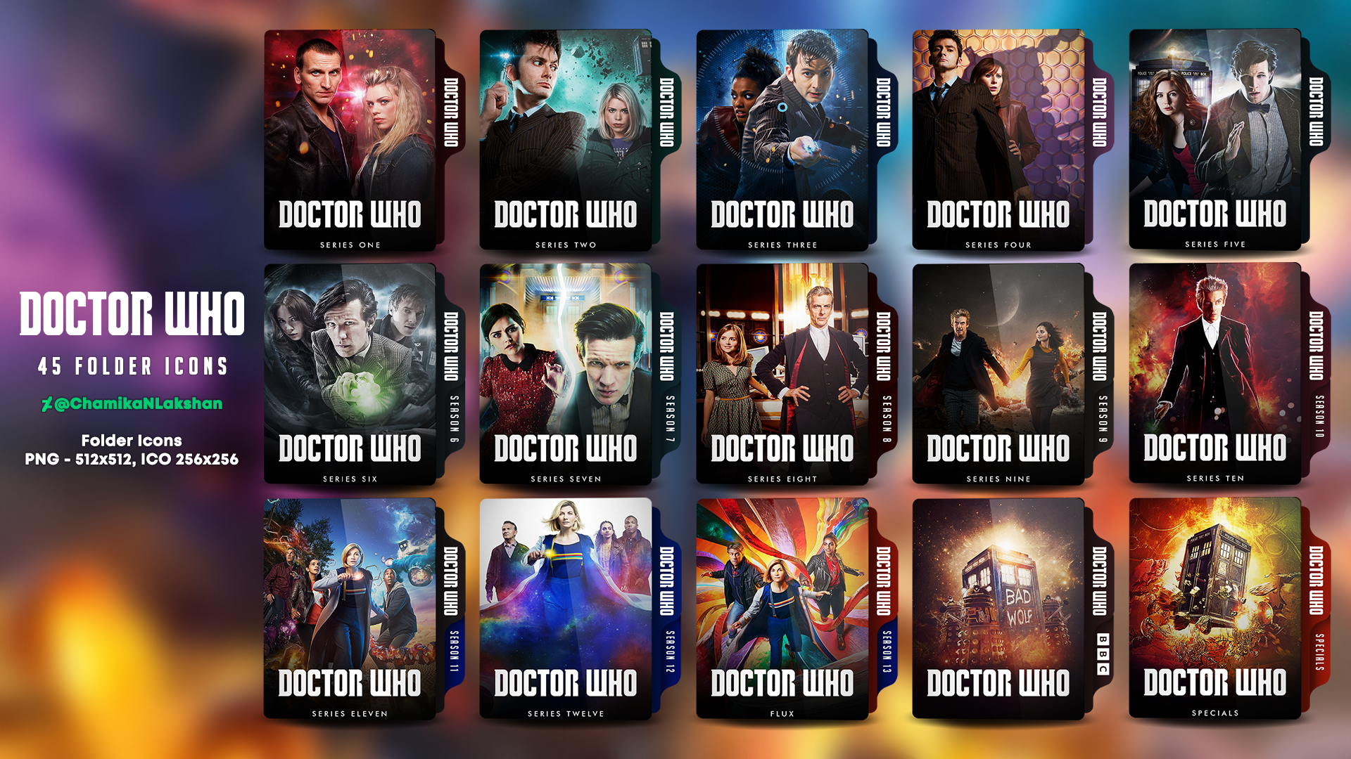 Doctor Who S01~S13, Main, Specials Folder Icons V3 by ChamikaNLakshan ...