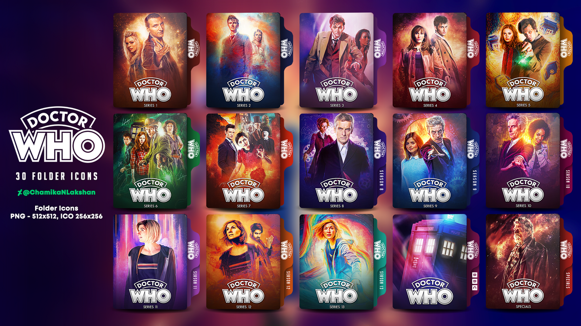 Doctor Who S01~S13, Main, Specials Folder Icons V6 by ChamikaNLakshan ...