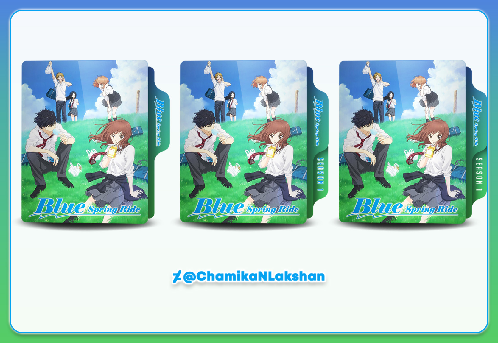 Blue Spring Ride S01 Folder Icons by ChamikaNLakshan on DeviantArt