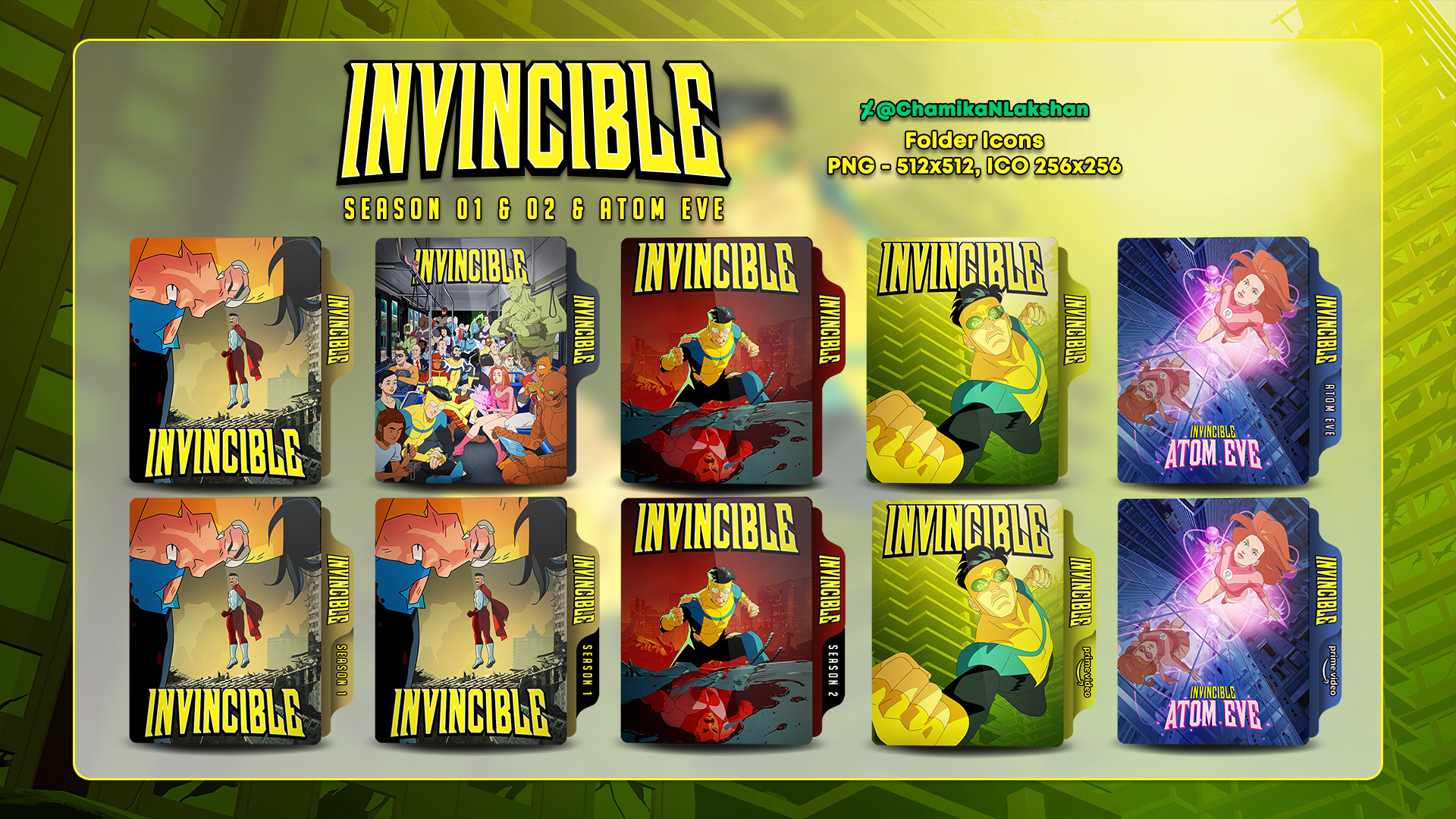 Invincible S01, S02 and Atom Eve Folder Icons by ChamikaNLakshan on ...
