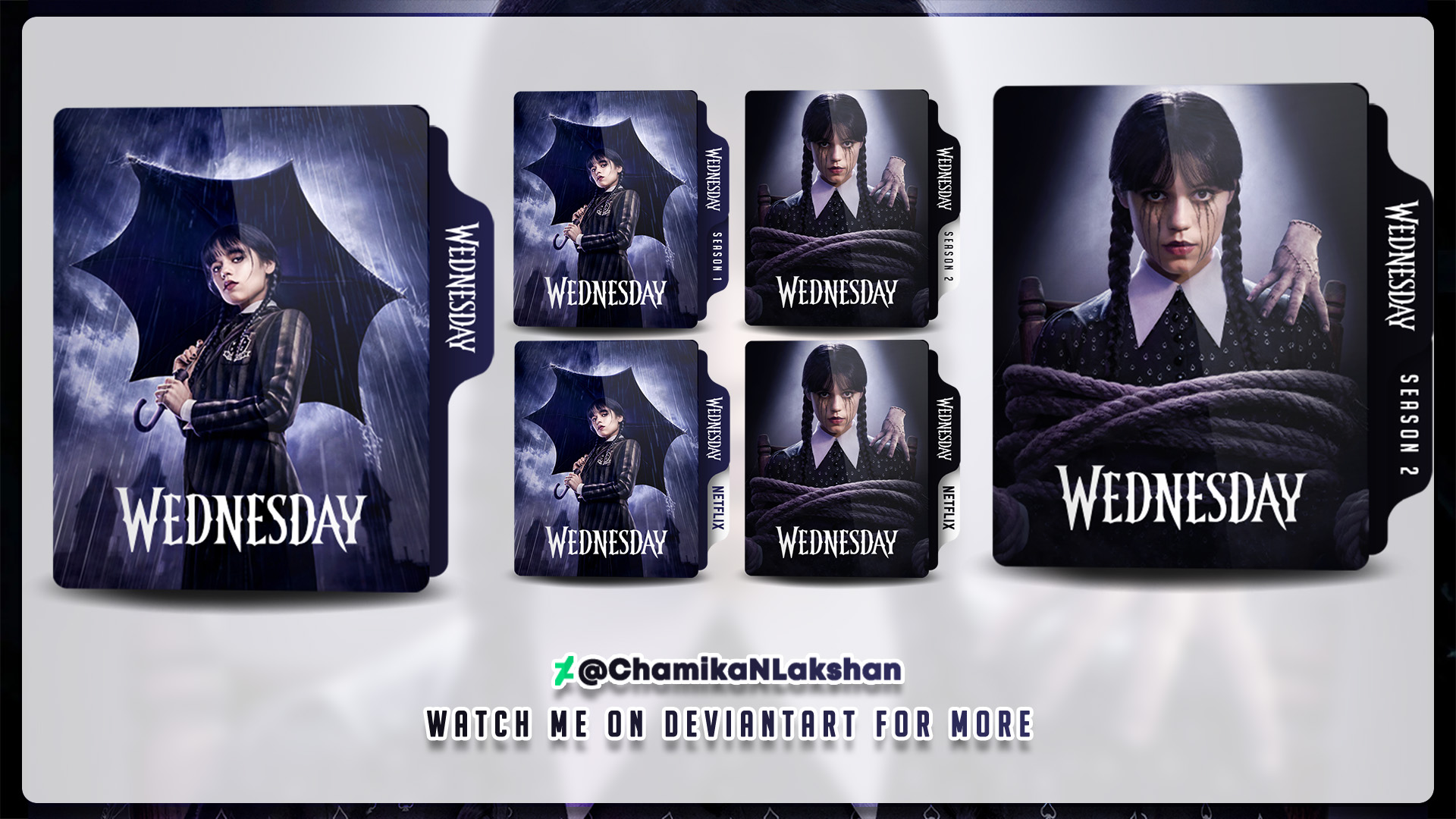 Wednesday S01 and S02 Folder Icons by ChamikaNLakshan on DeviantArt