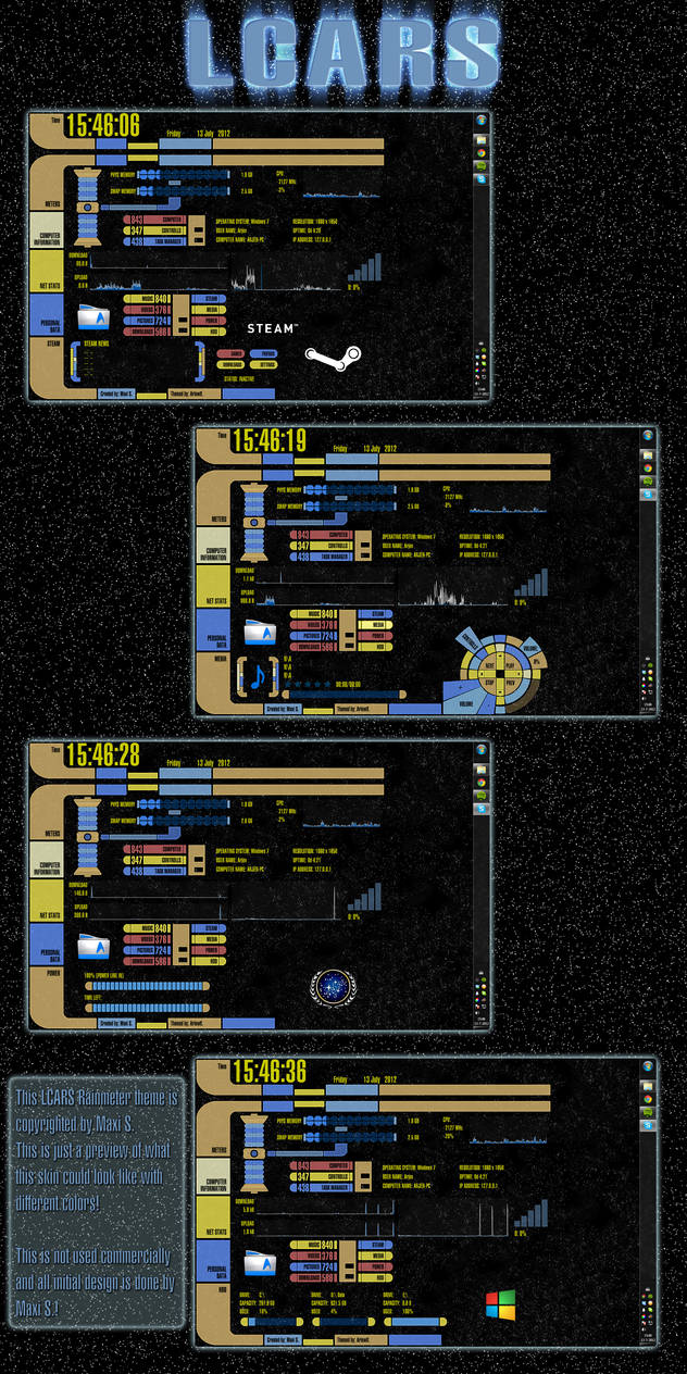 LCARS for Rainmeter v1.1 Themed by Ariewtf on DeviantArt