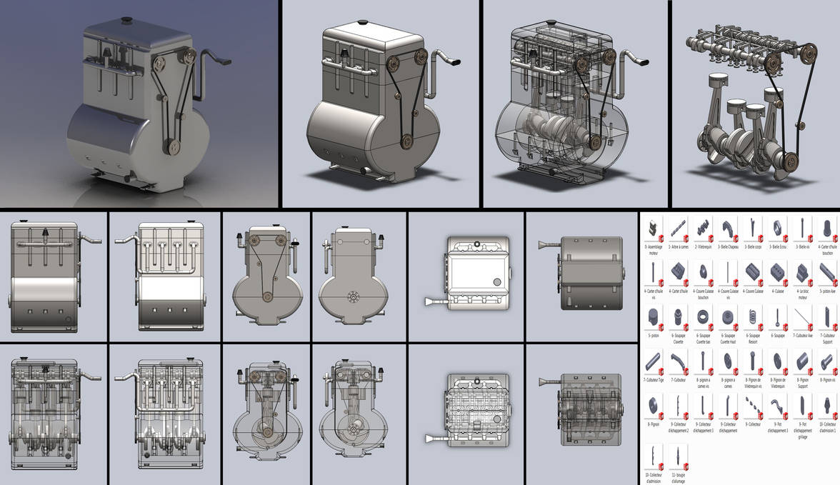 SolidWorks Moteur a 4 cylindres en ligne by amine2588 on DeviantArt