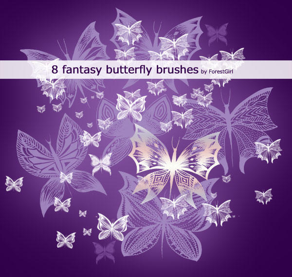 8 fantasy butterfly brushes by ForestGirl on DeviantArt