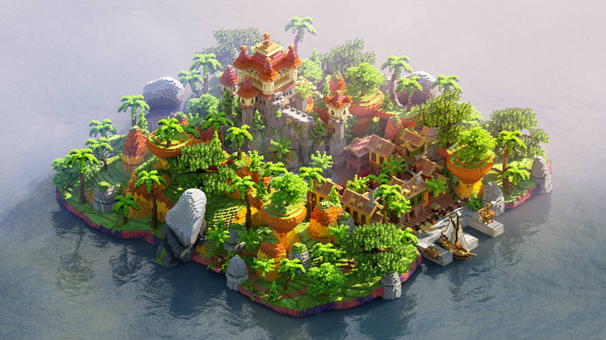 Oasis Island by BreadBuilds on DeviantArt