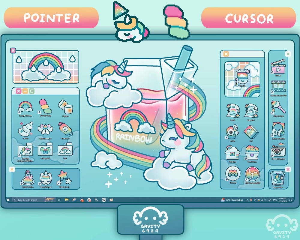 Unicorn Desktop Theme by CozyGavity6924 on DeviantArt