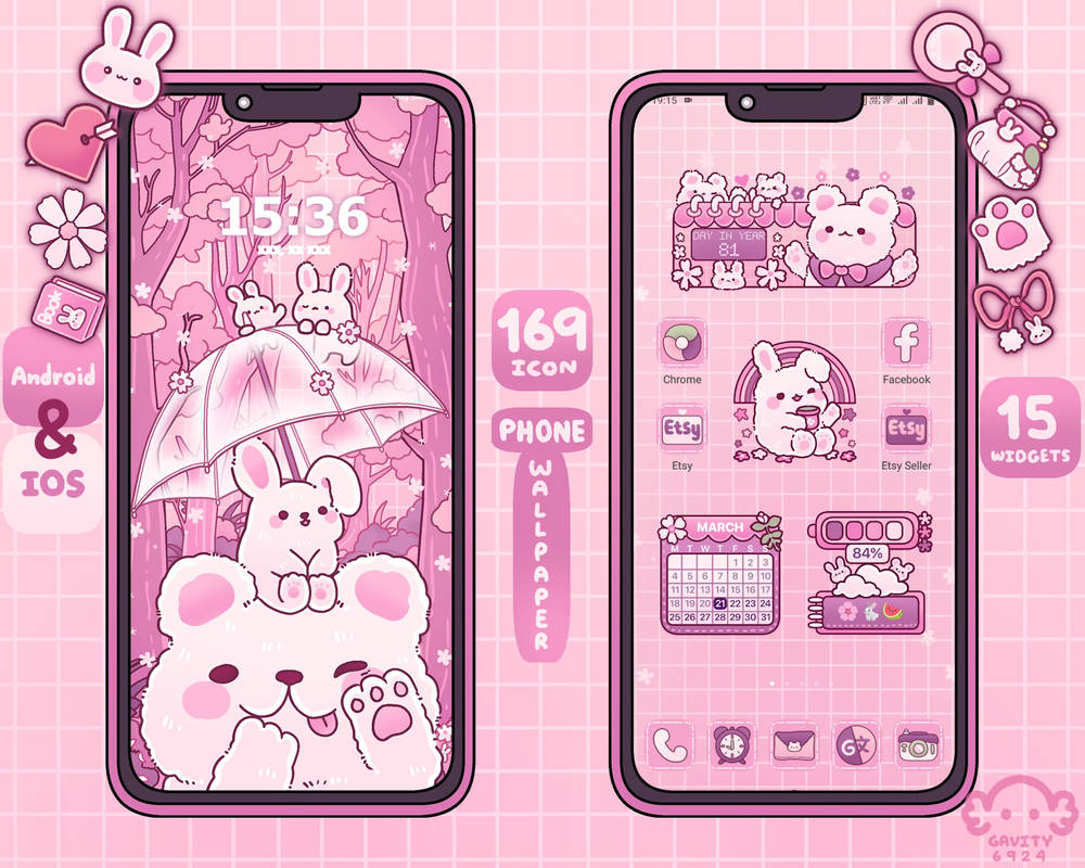 Phone theme Pink Sakura Forest by CozyGavity6924 on DeviantArt