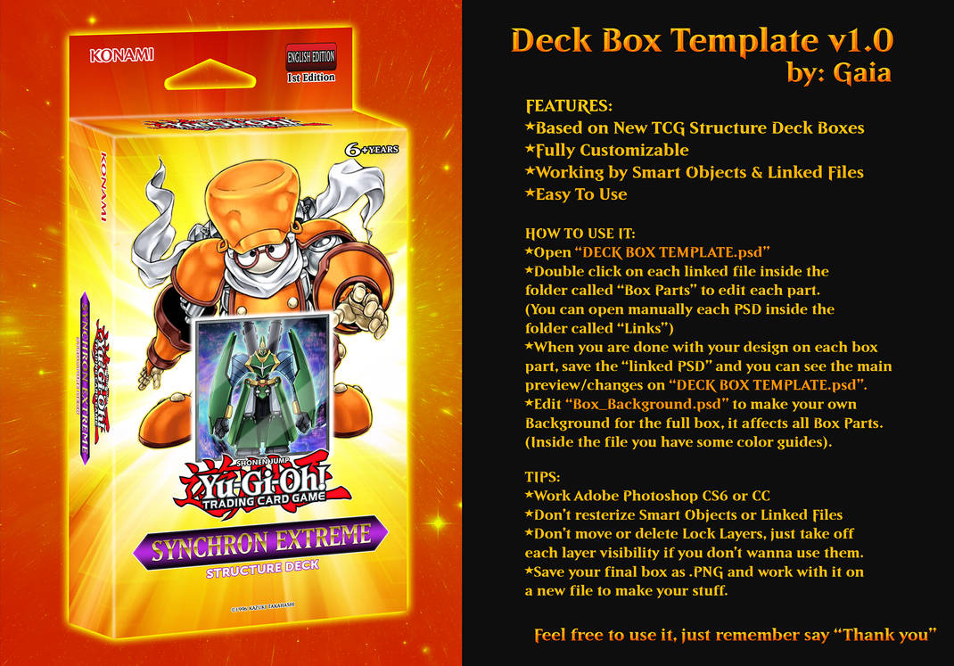 Deck Box Template v1 | TCG 2016 by Gaia206 on DeviantArt