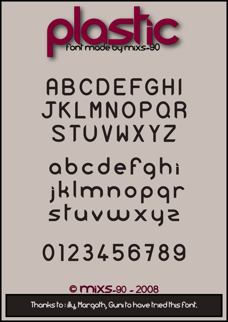 Plastic font by MiXS-90 on DeviantArt