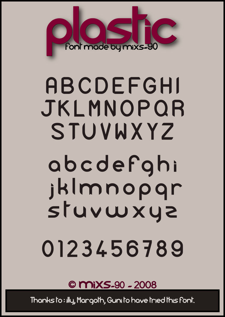 Plastic font by MiXS-90 on DeviantArt