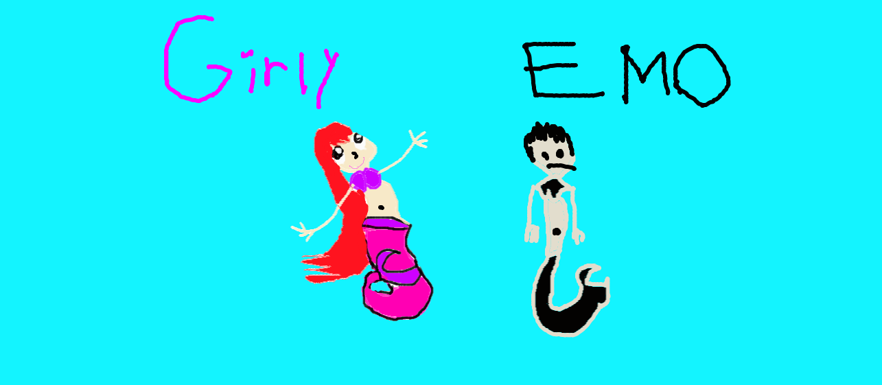Girly and Emo mermaids! by daniellemonteiro on DeviantArt