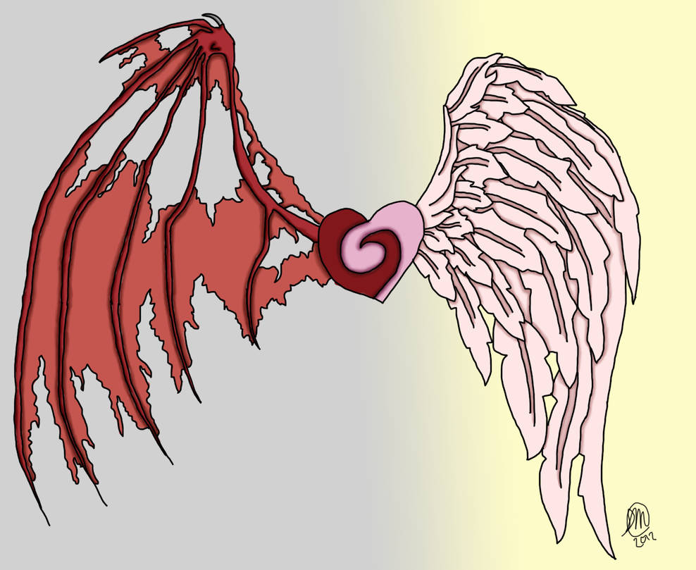 Devil Angel Heart V.2 by QueenDragonology on DeviantArt