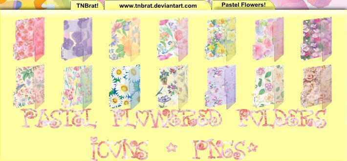 Pastel Flowered Folders by TNBrat on DeviantArt