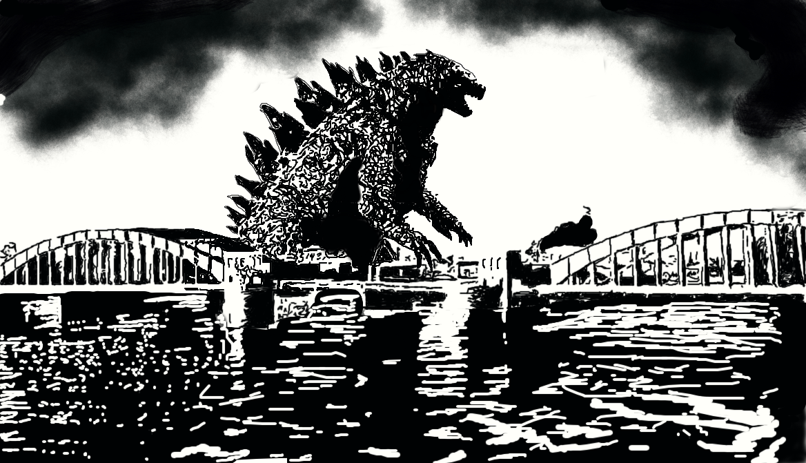 Legendary Godzilla in Toho 1954 background by Godzillaplier on DeviantArt