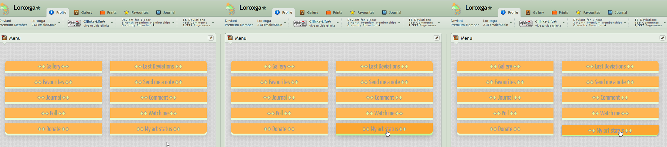 100% Customizable profile menu with CSS3 effects by Loroxga on DeviantArt
