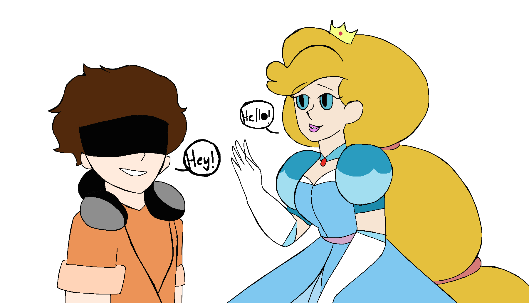 Princess Bluebelle and male player by AdamFrankenstein on DeviantArt