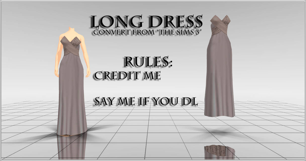 MMD Long Dress.My convert from TS3 DL by KartKast on DeviantArt