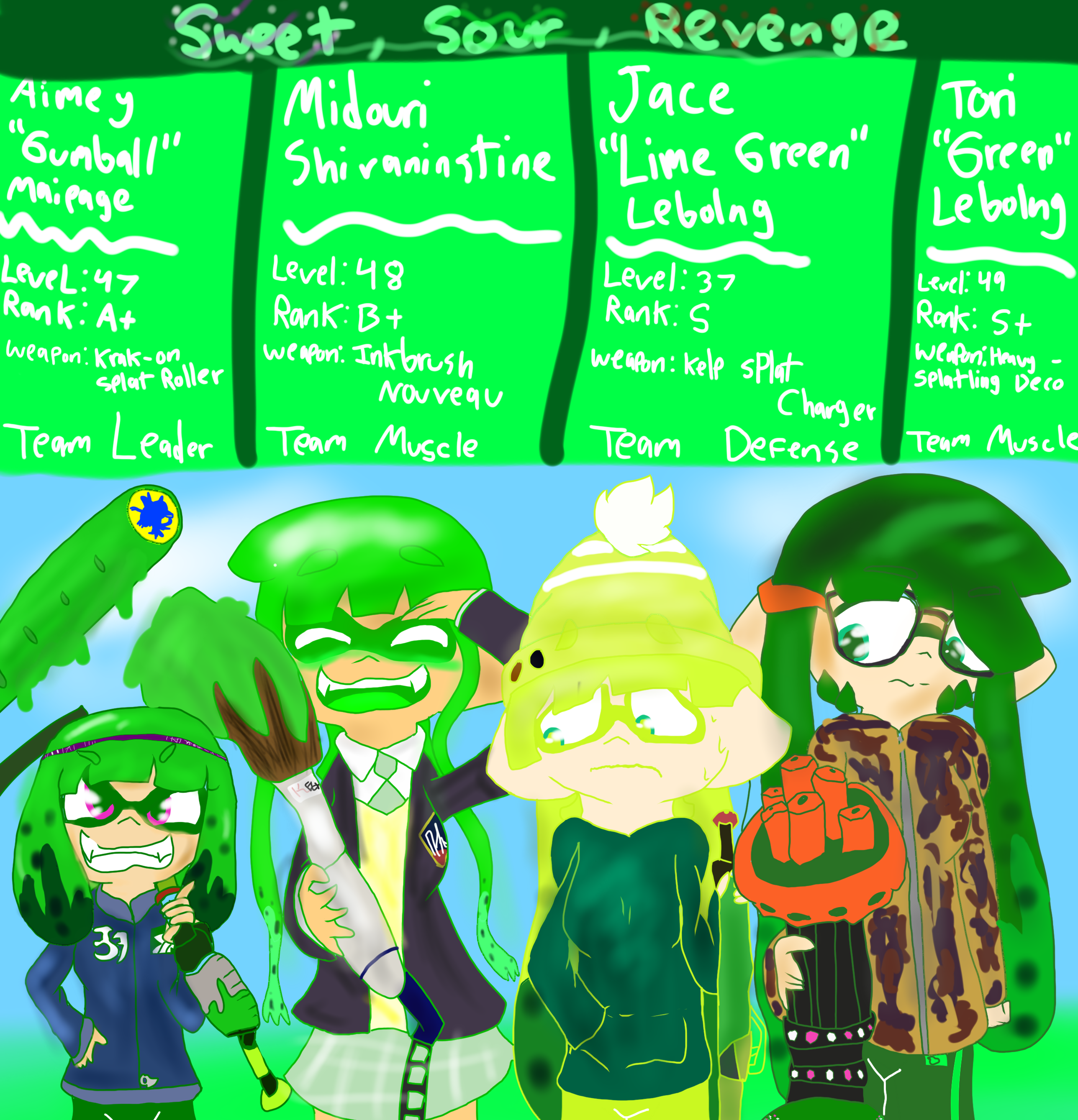 Splatoon Team: Sweet Sour Revenge by BlueberryoftheBlues on DeviantArt