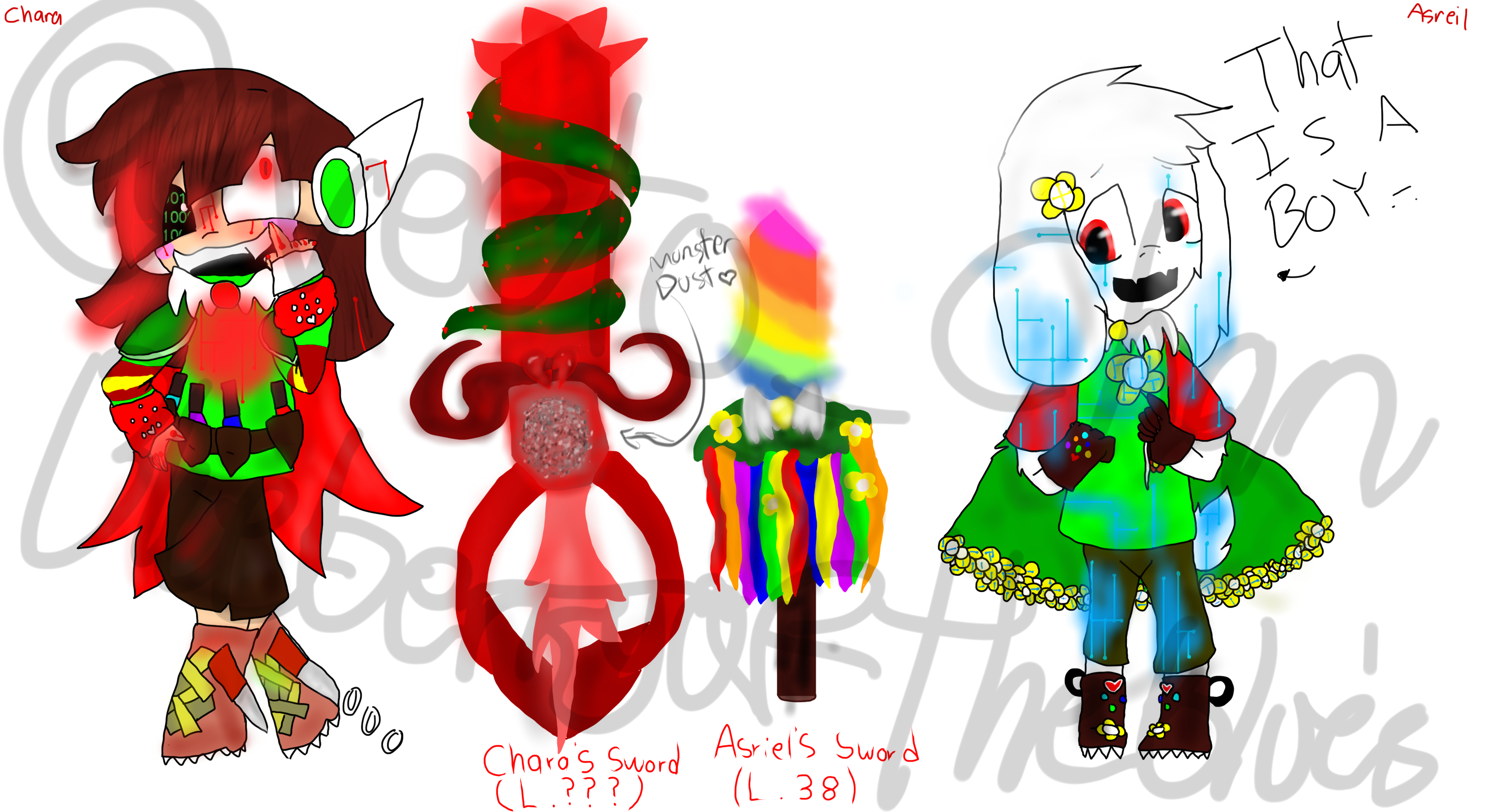 Unamed Undertale AU i Made: Chara and Asriel by BlueberryoftheBlues on ...